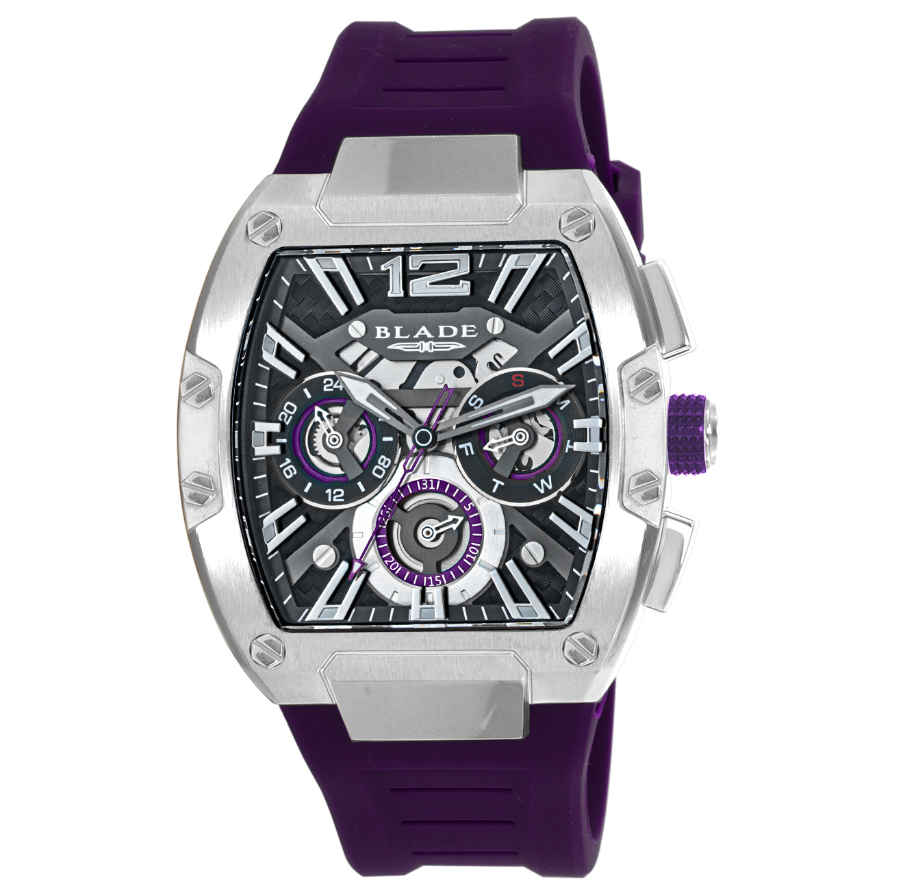 BLADE Magnifique Indigo 3652G5SNV SS & Silicone Strap Multifunction Me