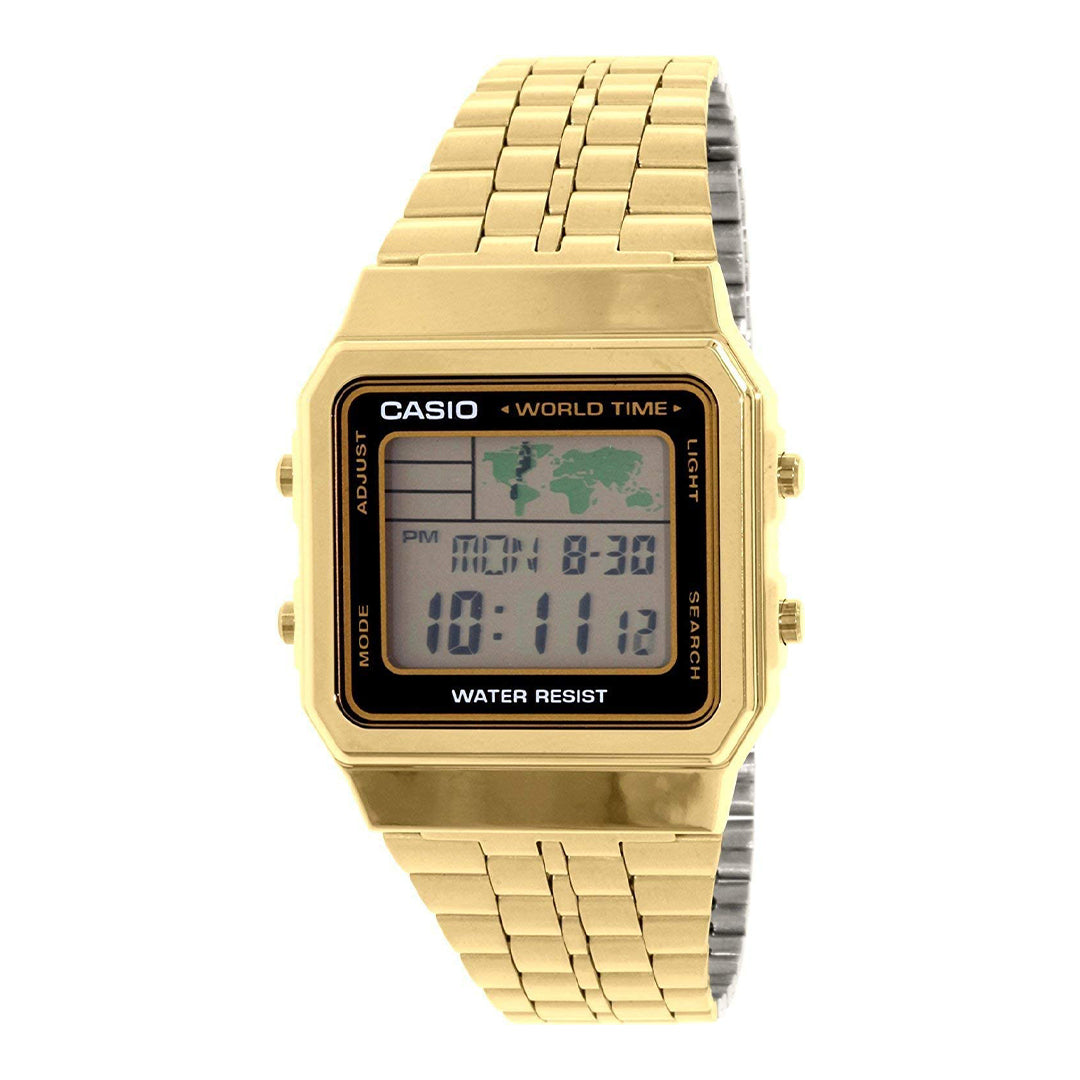 Casio Men's Gold Plated Stainless Steel Digital Watch - A500WGA-9D